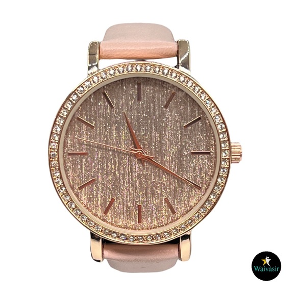 Accessories | Womens Glitter Dial Crystal Accent Watch | Poshmark